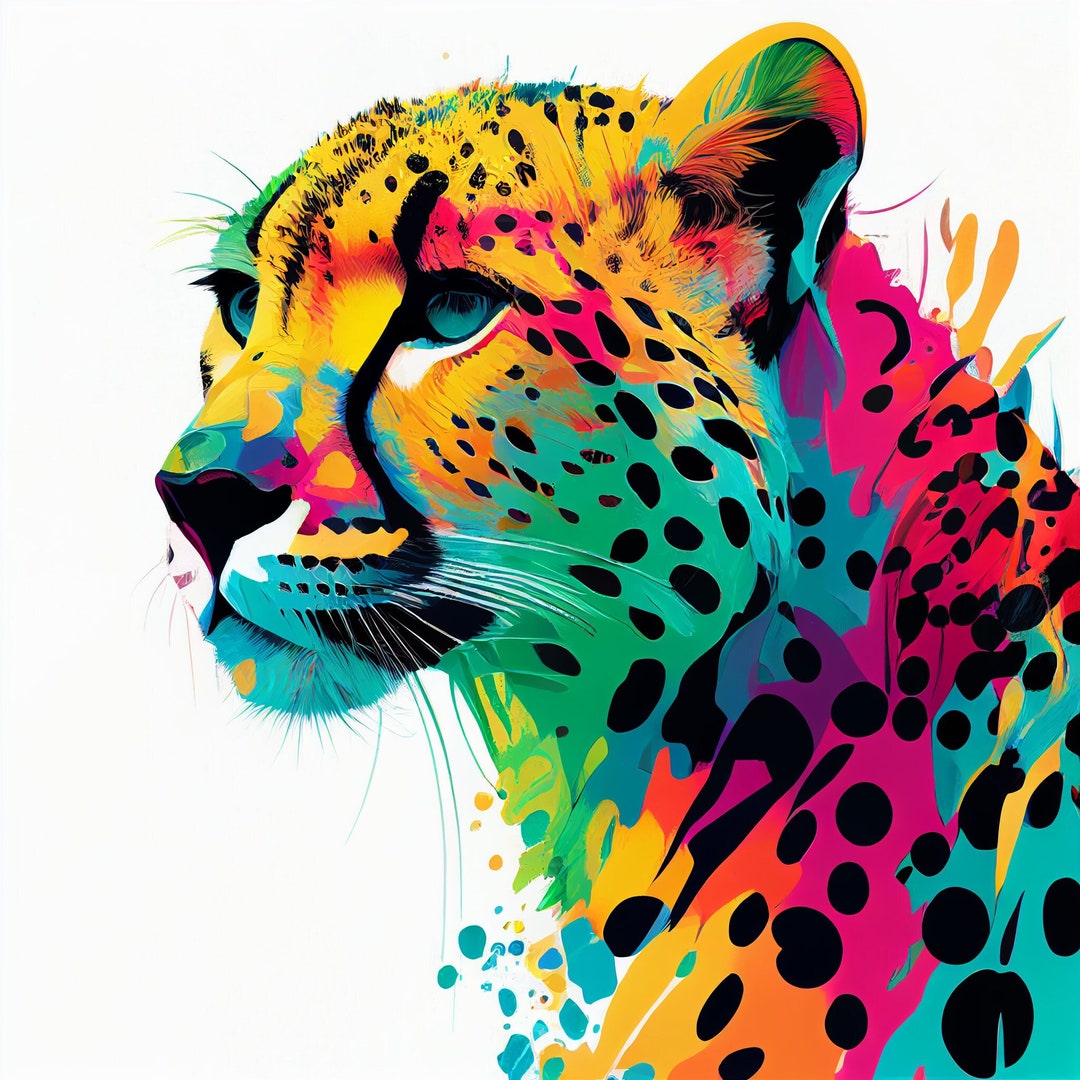 Race to the Finish With a Pop Art Cheetah Digital Print - Etsy