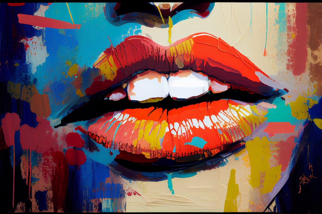 Acrylic Lips Digital Print : Add a Pop of Colour to Your Space! - Etsy