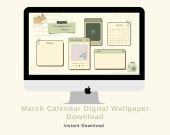 2023 Desktop and Organizer Wallpaper Neutral Cute Basic - Etsy