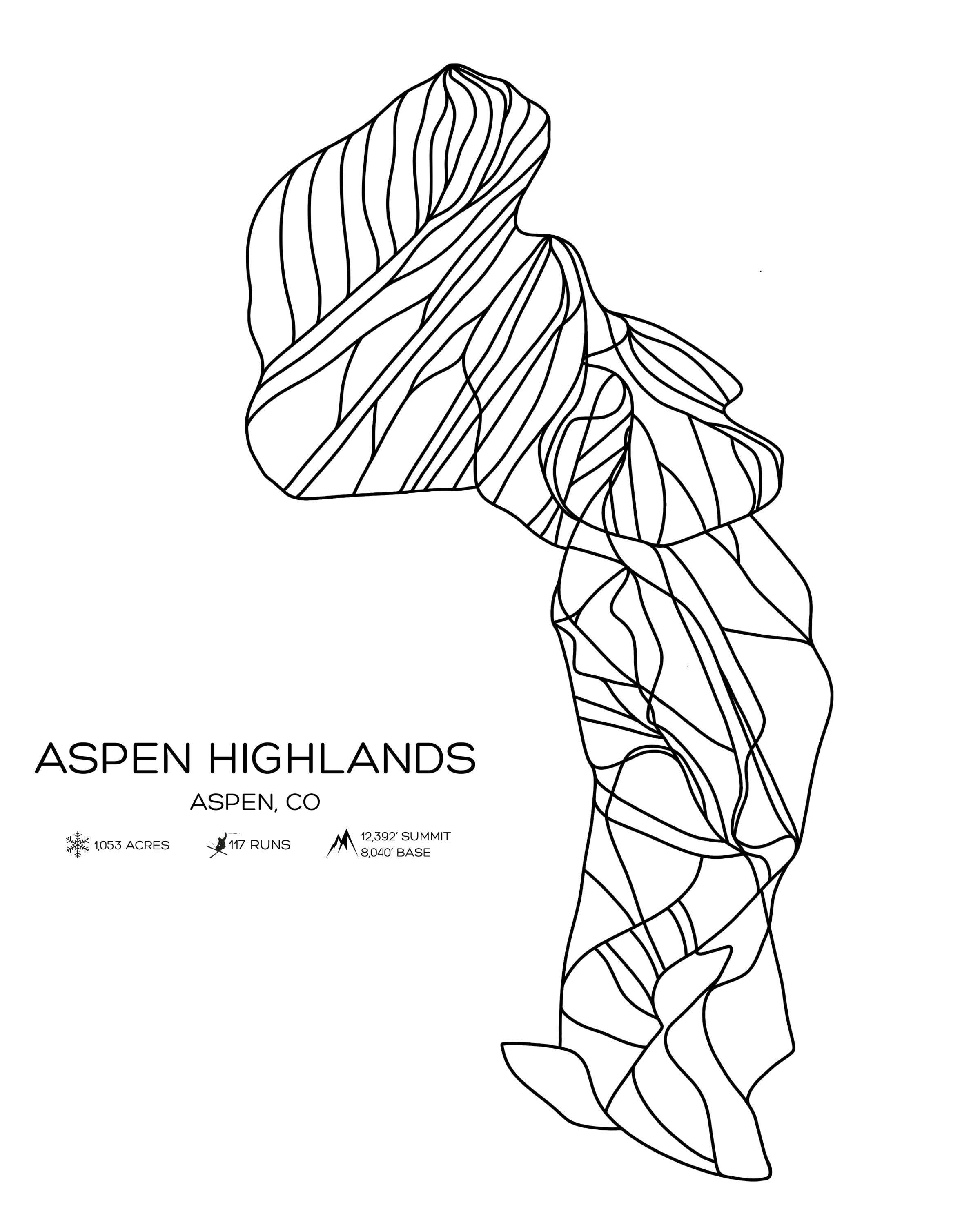 Aspen Highlands Ski Map - Etsy