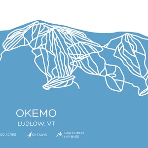 Okemo Ski Trail Map With Color - Etsy