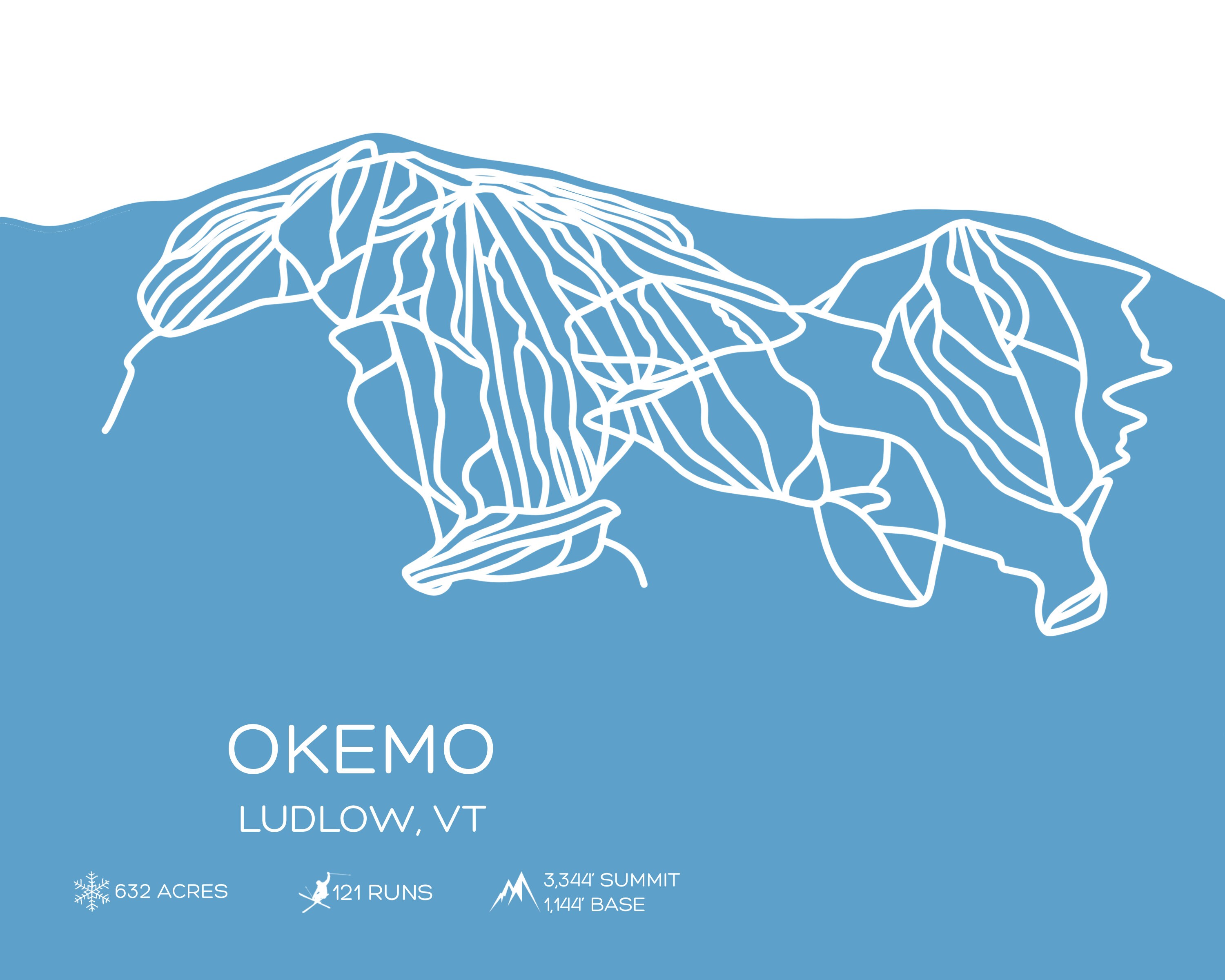 Okemo Ski Trail Map With Color - Etsy