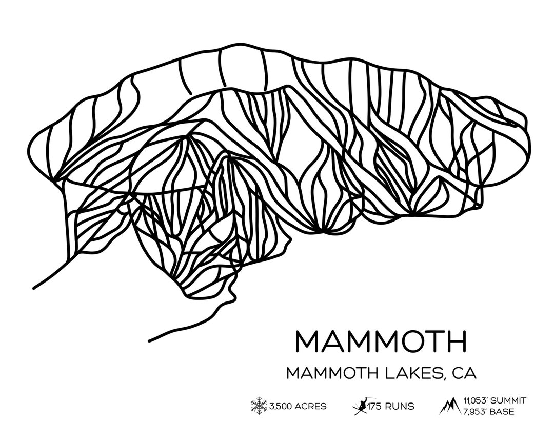 Mammoth Mountain Ski Map - Etsy