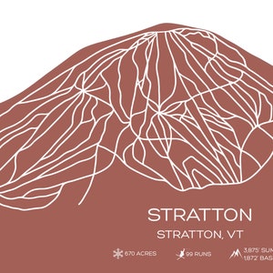 Stratton Ski Trail Map With Color - Etsy