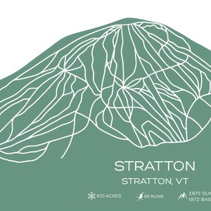 Stratton Ski Trail Map With Color - Etsy