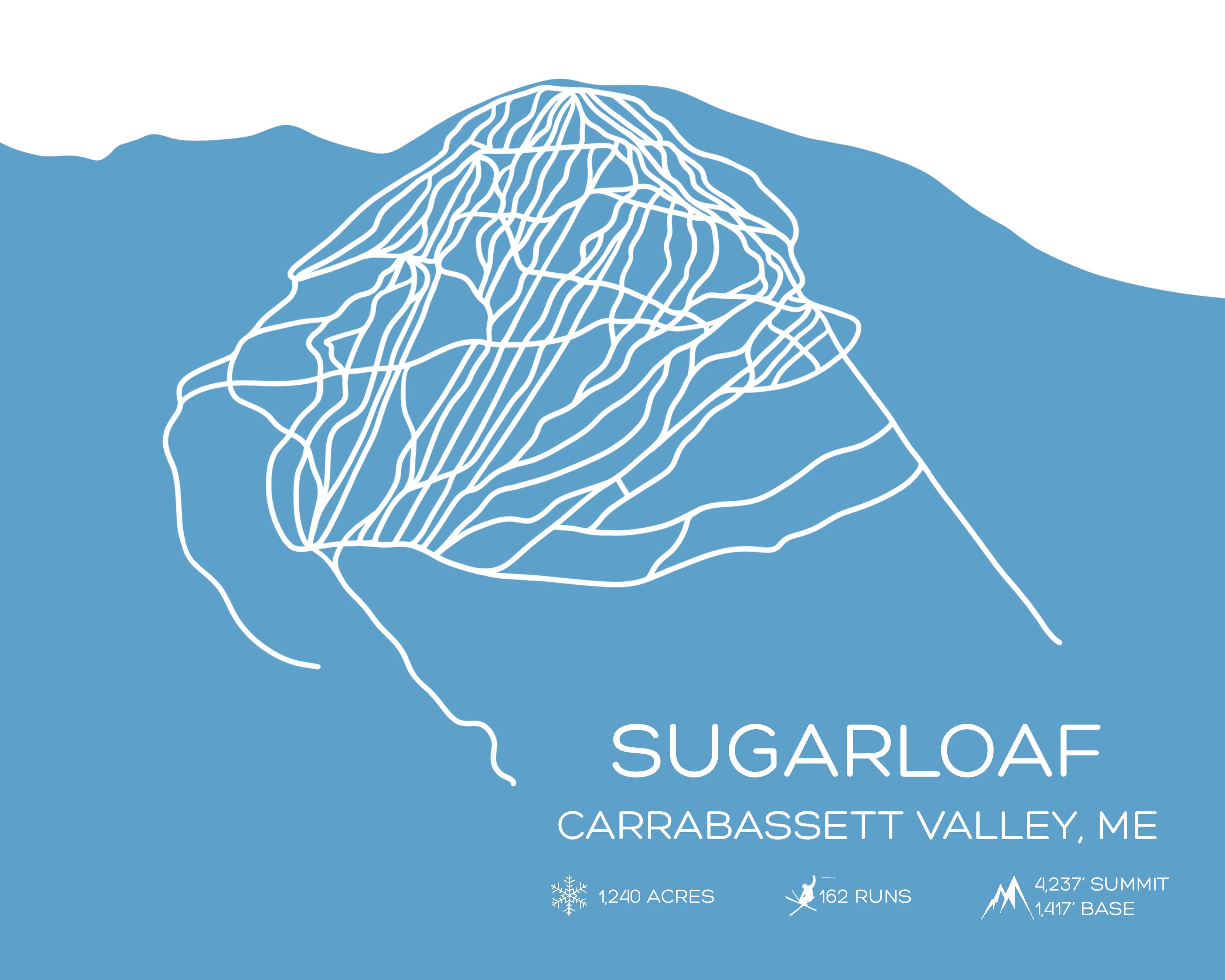 Sugarloaf Ski Trail Map With Color - Etsy