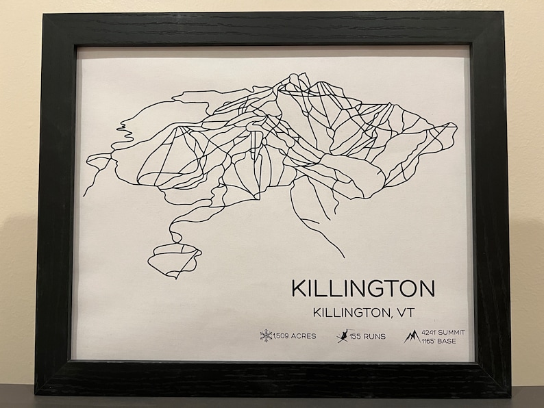 Killington Ski Trail Map With Color - Etsy