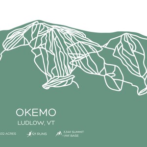 Okemo Ski Trail Map With Color - Etsy
