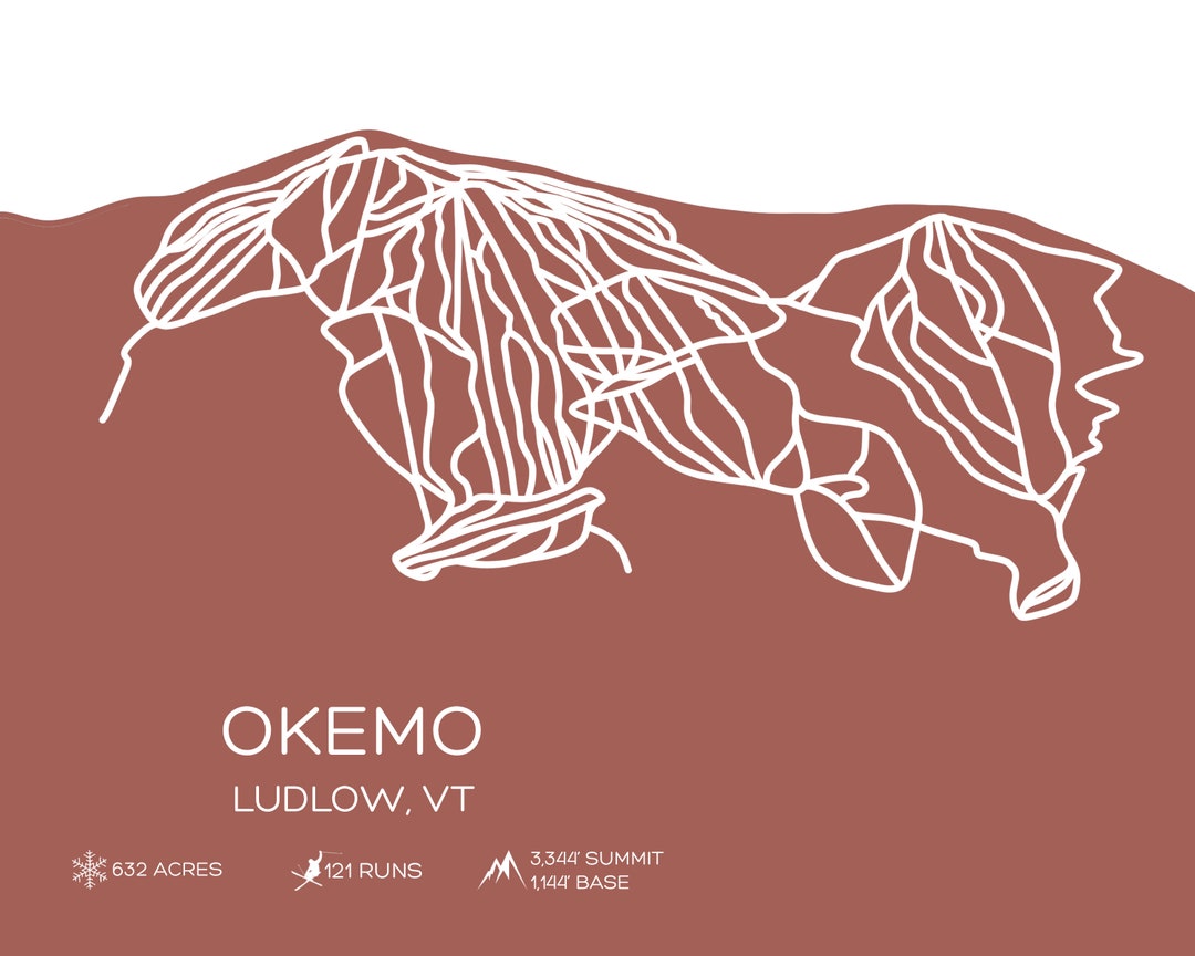 Okemo Ski Trail Map With Color - Etsy