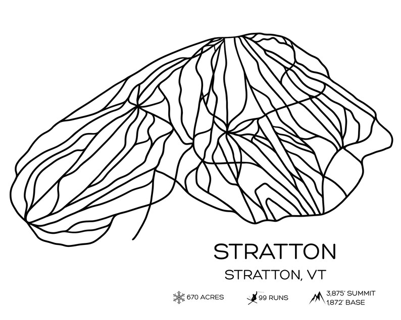 Stratton Ski Resort Map - Etsy