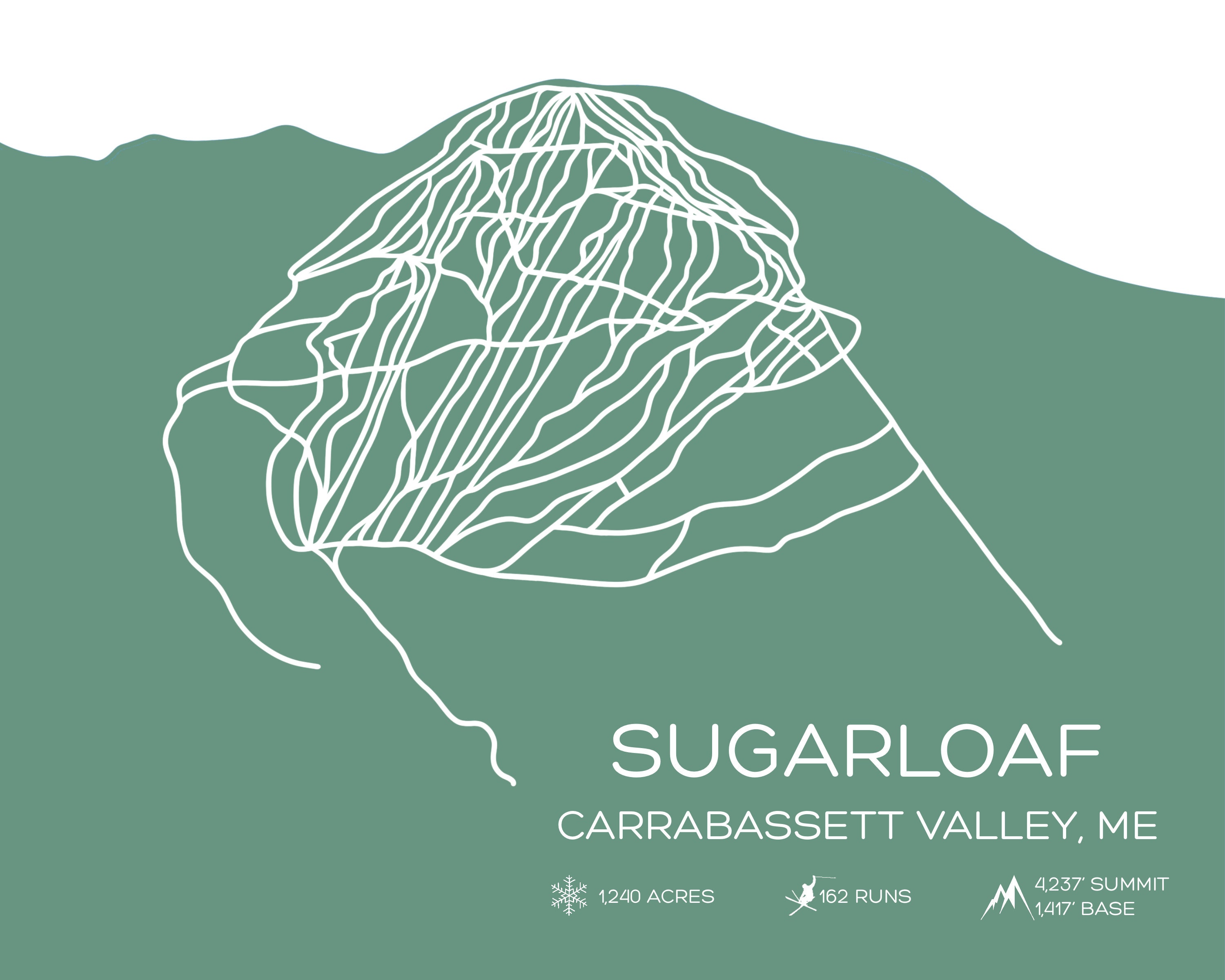 Sugarloaf Ski Trail Map With Color - Etsy