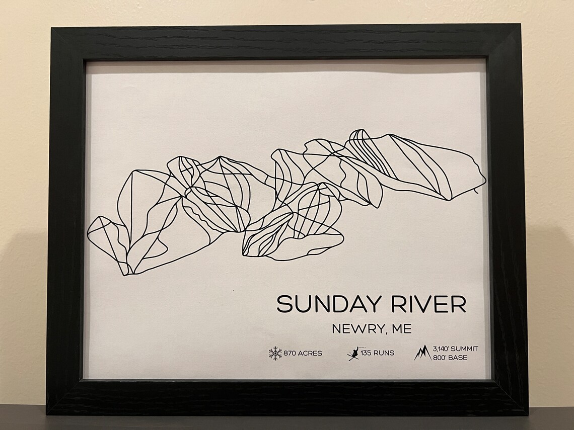 Roundtop Mountain Ski Map - Etsy