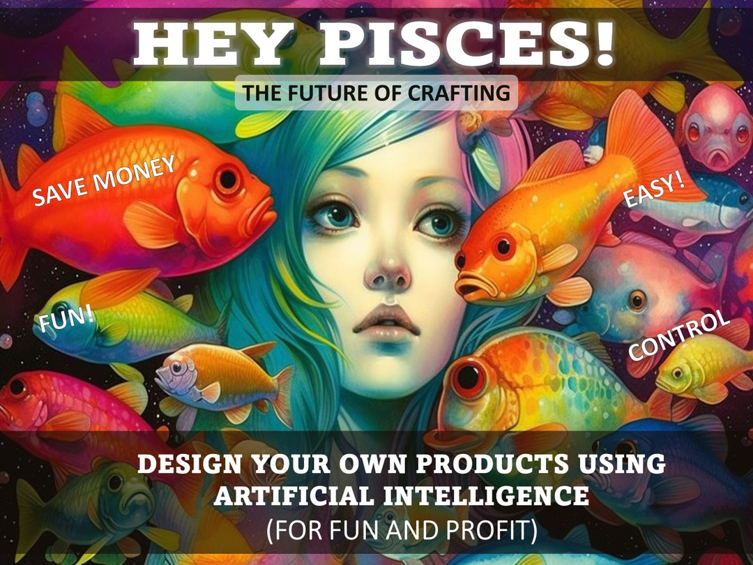AI Pisces Print Craft DIY Kit Fish Astrology Tattoo Design - Etsy