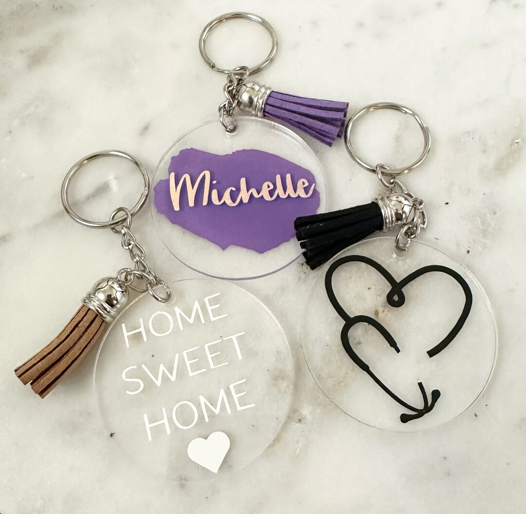 Personalized Keychain With Name or Initial - Etsy
