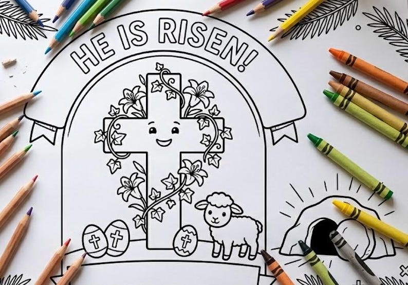 Holy Week Timeline Coloring Page, Easter Bible Story Countdown, Kids ...