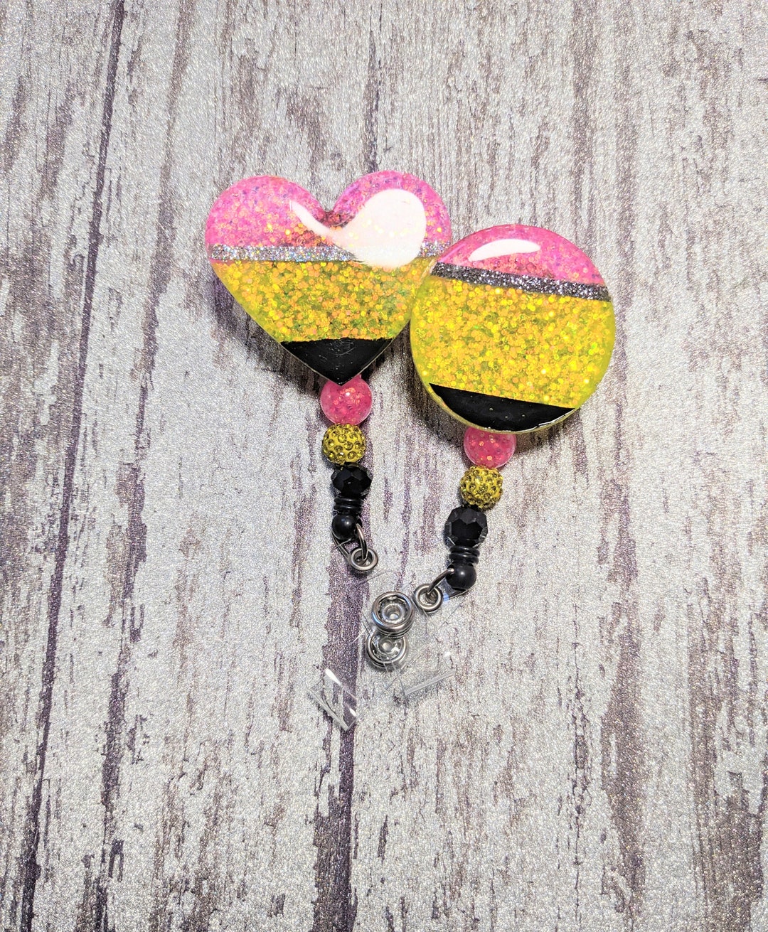 Badgereel | Pencil Badges| Pencil Badge Reel | Pink Yellow Badge Reel ...