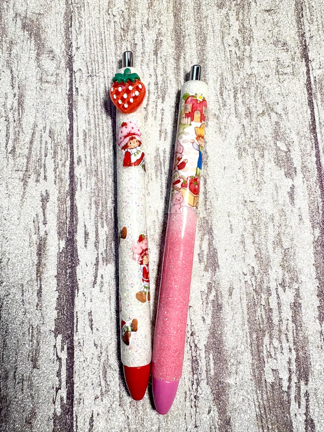Strawberry Shortcake Pen | Glitter Pen | 80s Cartoon Pen | - Etsy