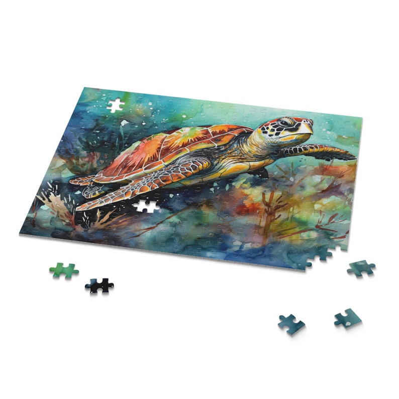 Sea Turtle Jigsaw Puzzle Turtle Painting Sea Turtle - Etsy