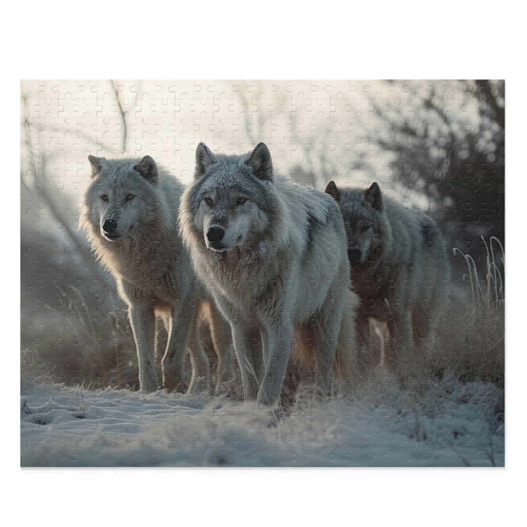 Wolf Jigsaw Puzzle Wolf Art Grey Wolf Puzzle Wildlife - Etsy