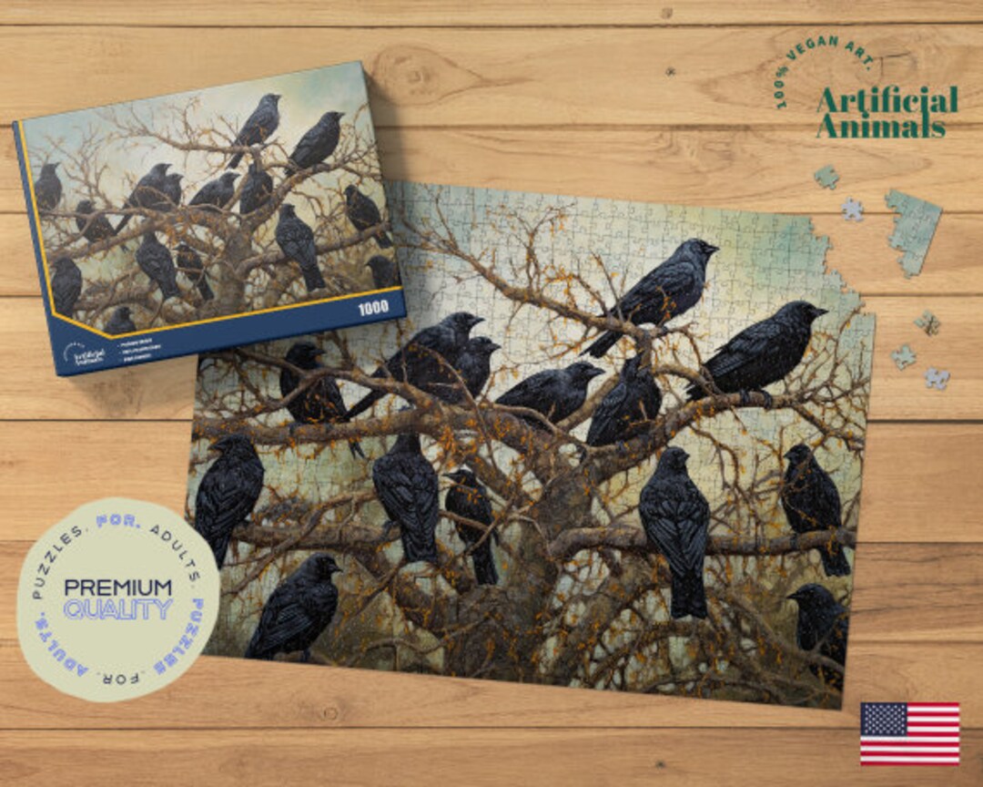 Crow Jigsaw Puzzle, Bird Puzzle, Puzzle for Adults, Adult Puzzle, Bird ...