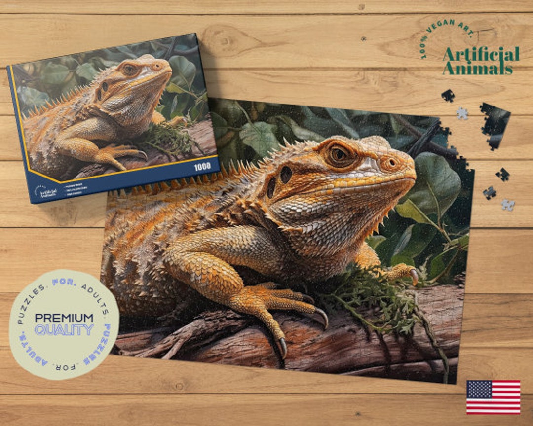 Bearded Dragon Jigsaw Puzzle, Lizards Art, Gifts for Bearded Dragon ...
