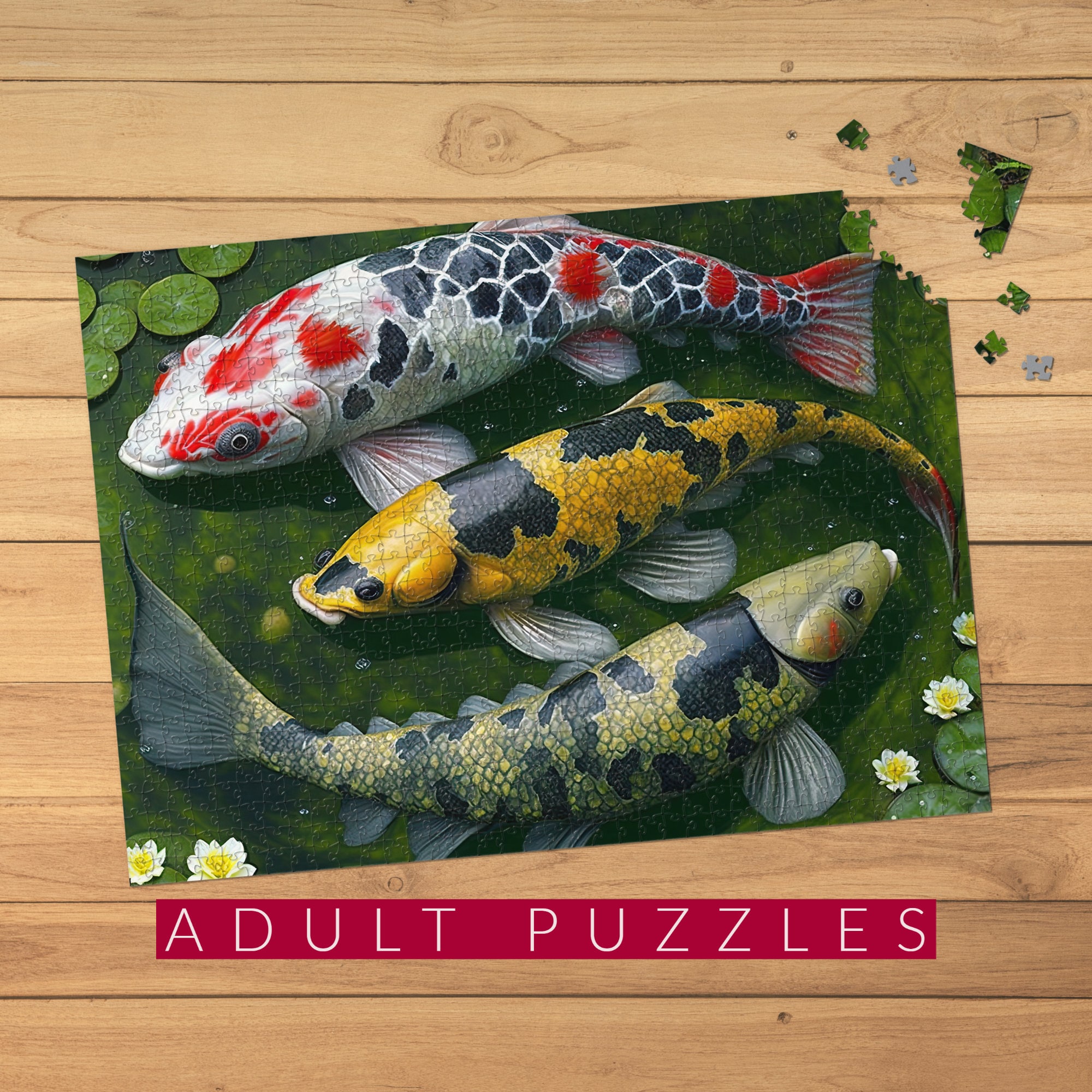 Koi Fish Puzzle Wildlife Jigsaw Puzzle Koi Pond Marine Life - Etsy