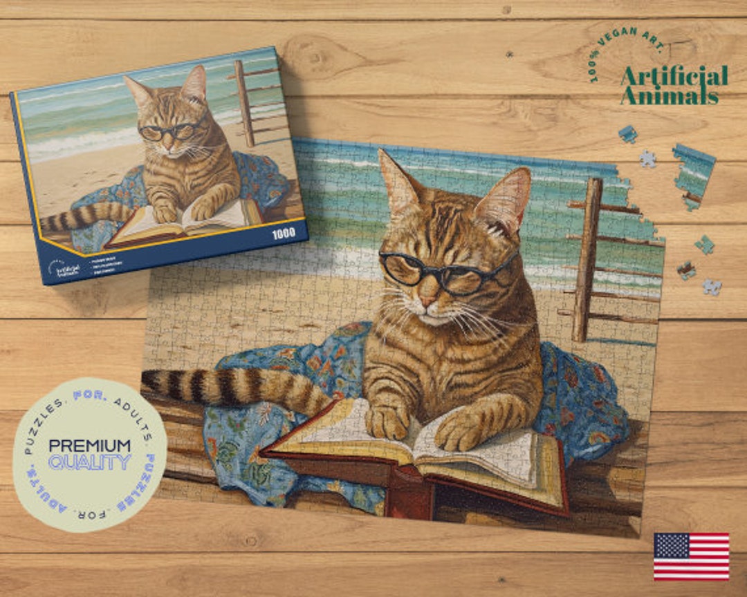 Cat Puzzle, Jigsaw Puzzle, 1000 Piece Puzzle, Funny Cat Gift, Funny Cat ...