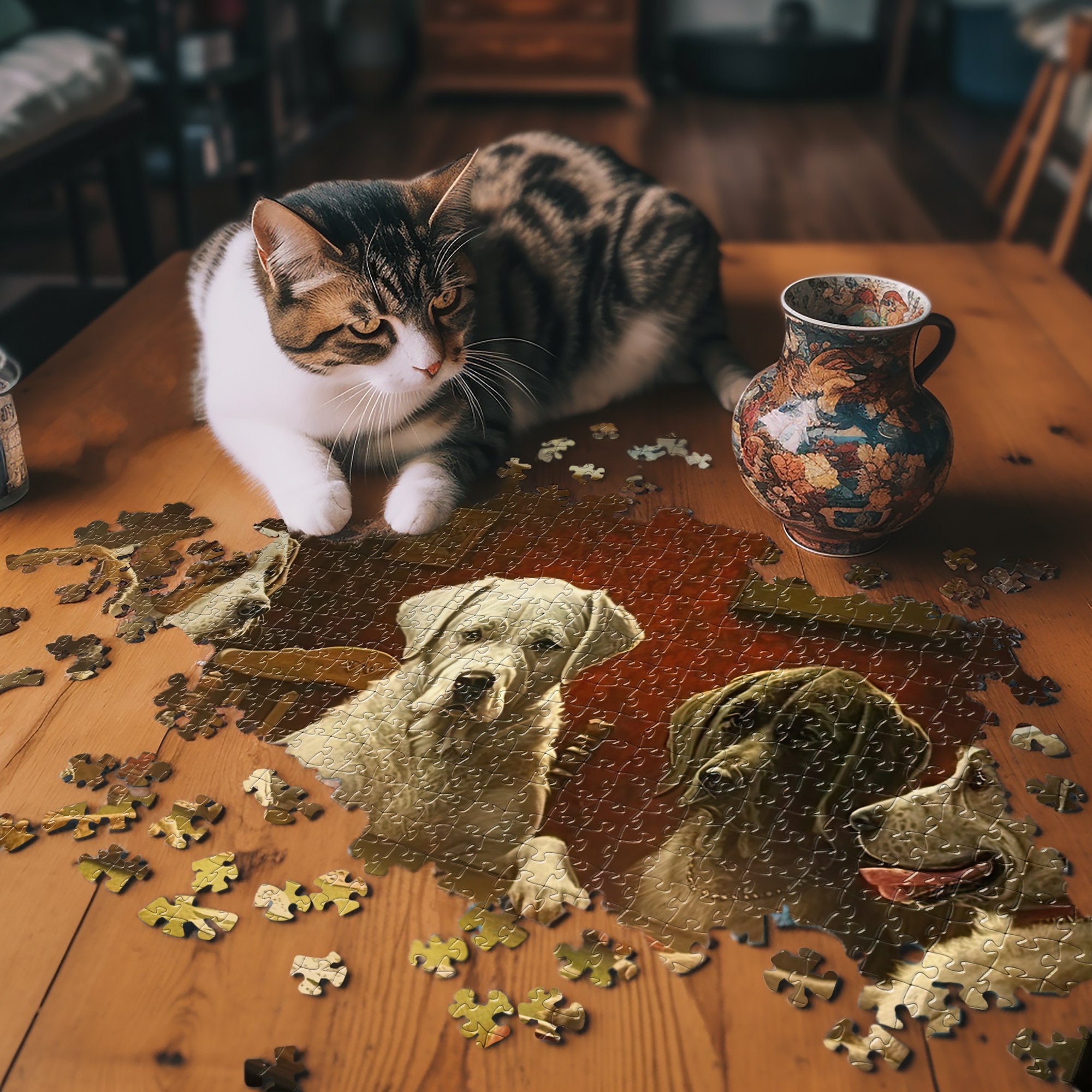 Dogs Playing Poker Jigsaw Puzzle, Unique Gifts for Dog Lovers Silly Dog ...