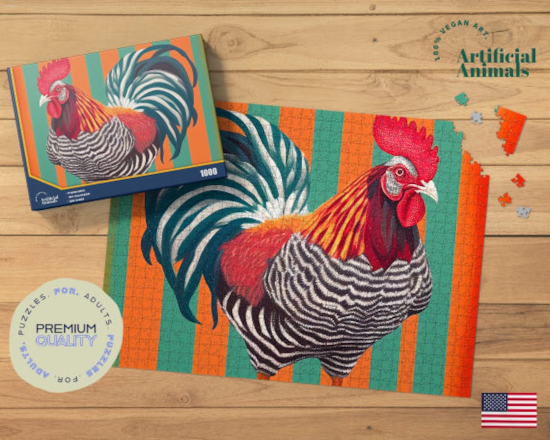 Rooster Jigsaw Puzzle, Rooster Art, Red Rooster, Rooster Painting ...