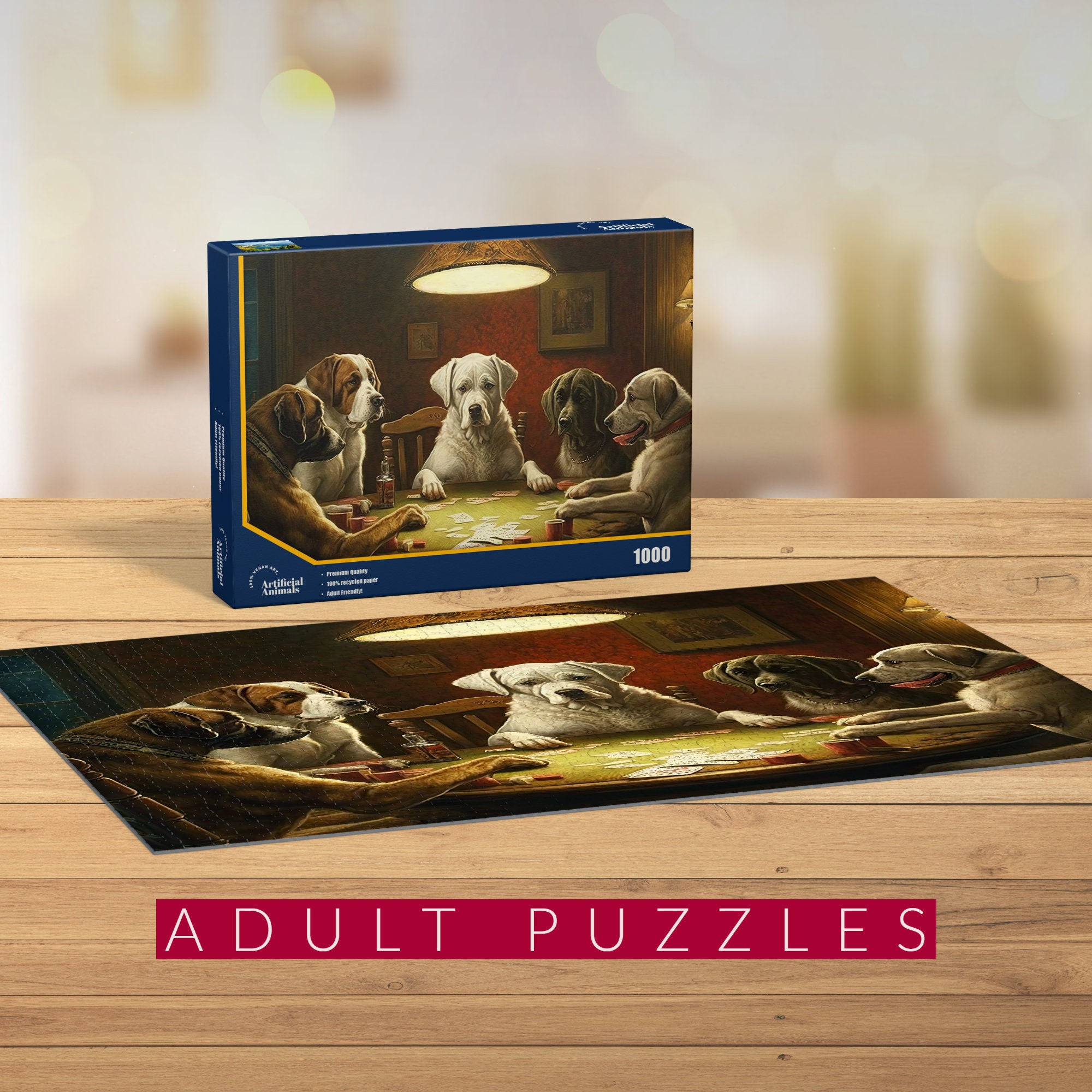 Dogs Playing Poker Jigsaw Puzzle, Unique Gifts for Dog Lovers Silly Dog ...