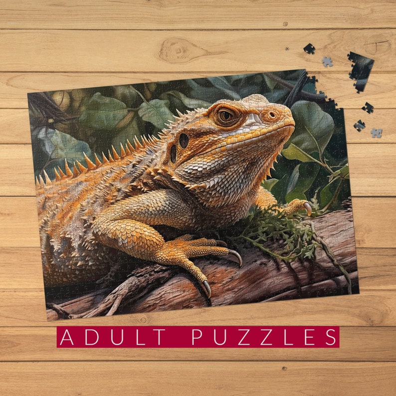 Bearded Dragon Jigsaw Puzzle, Lizards Art, Gifts for Bearded Dragon ...