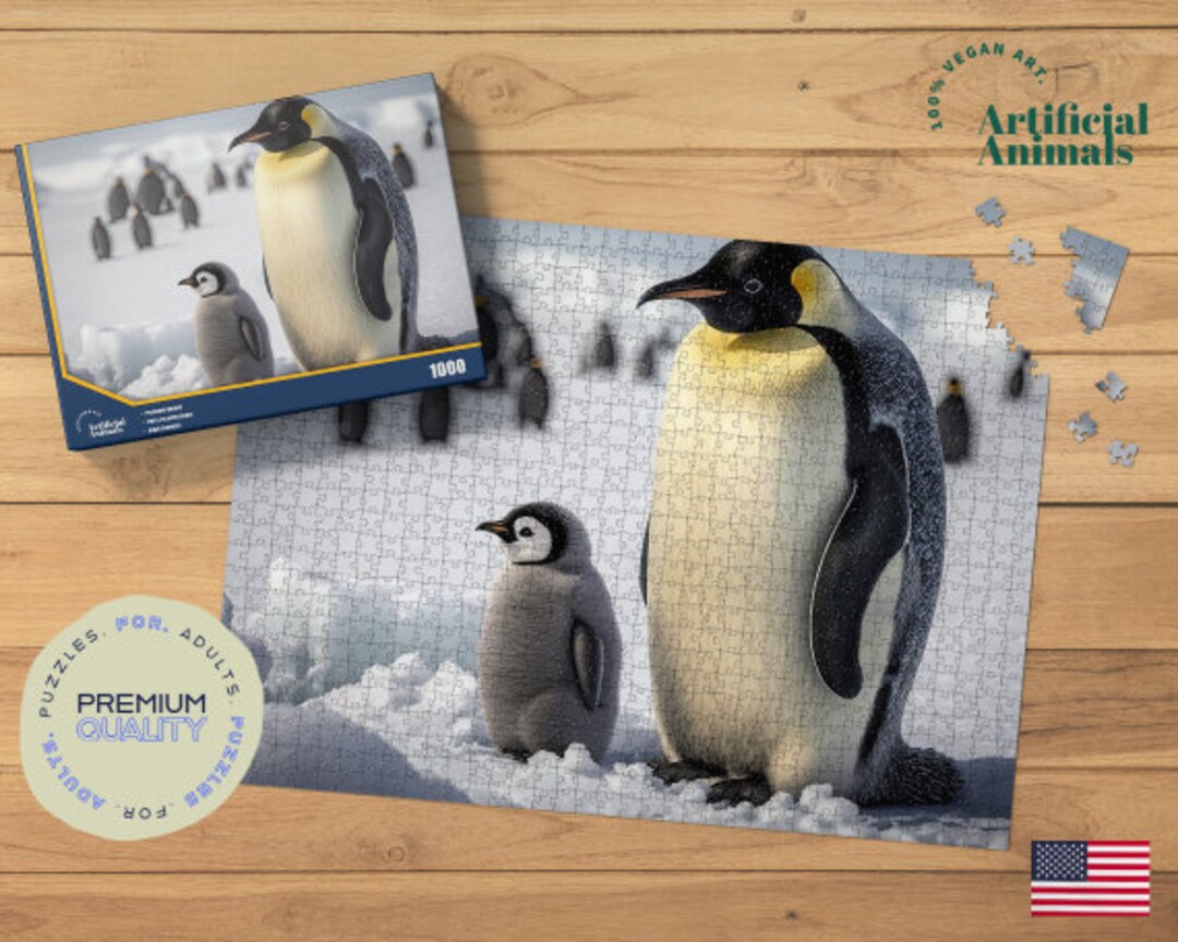 Emperor Penguin Jigsaw Puzzle, Penguin Painting, Penguin Art, Animal ...