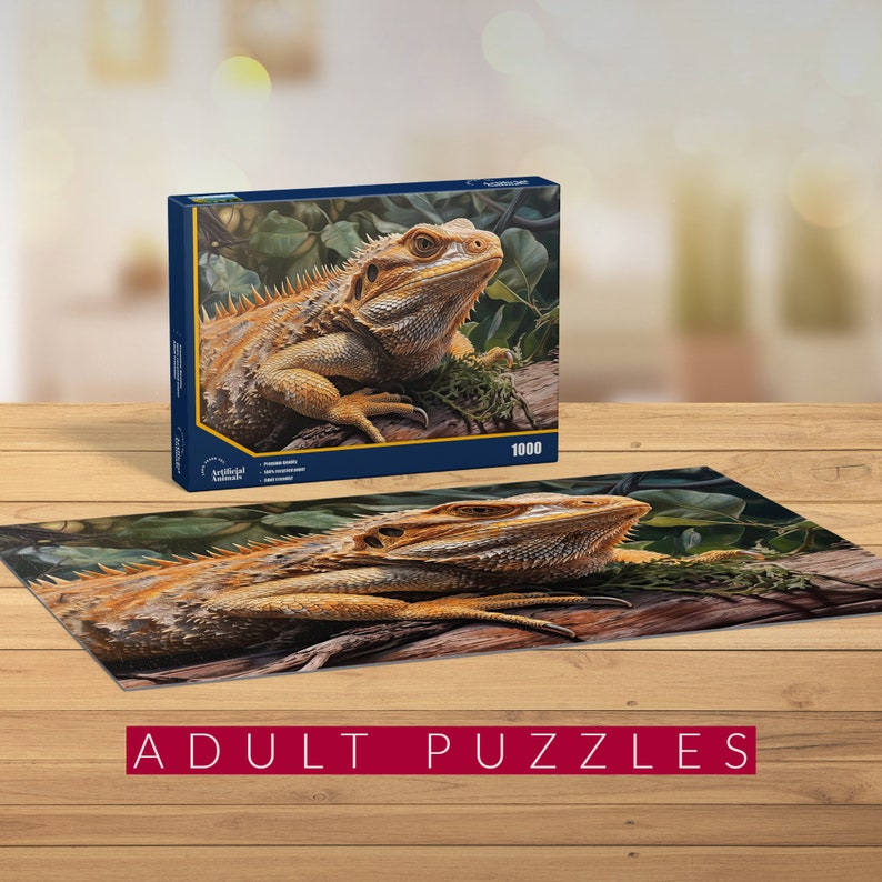 Bearded Dragon Jigsaw Puzzle, Lizards Art, Gifts for Bearded Dragon ...