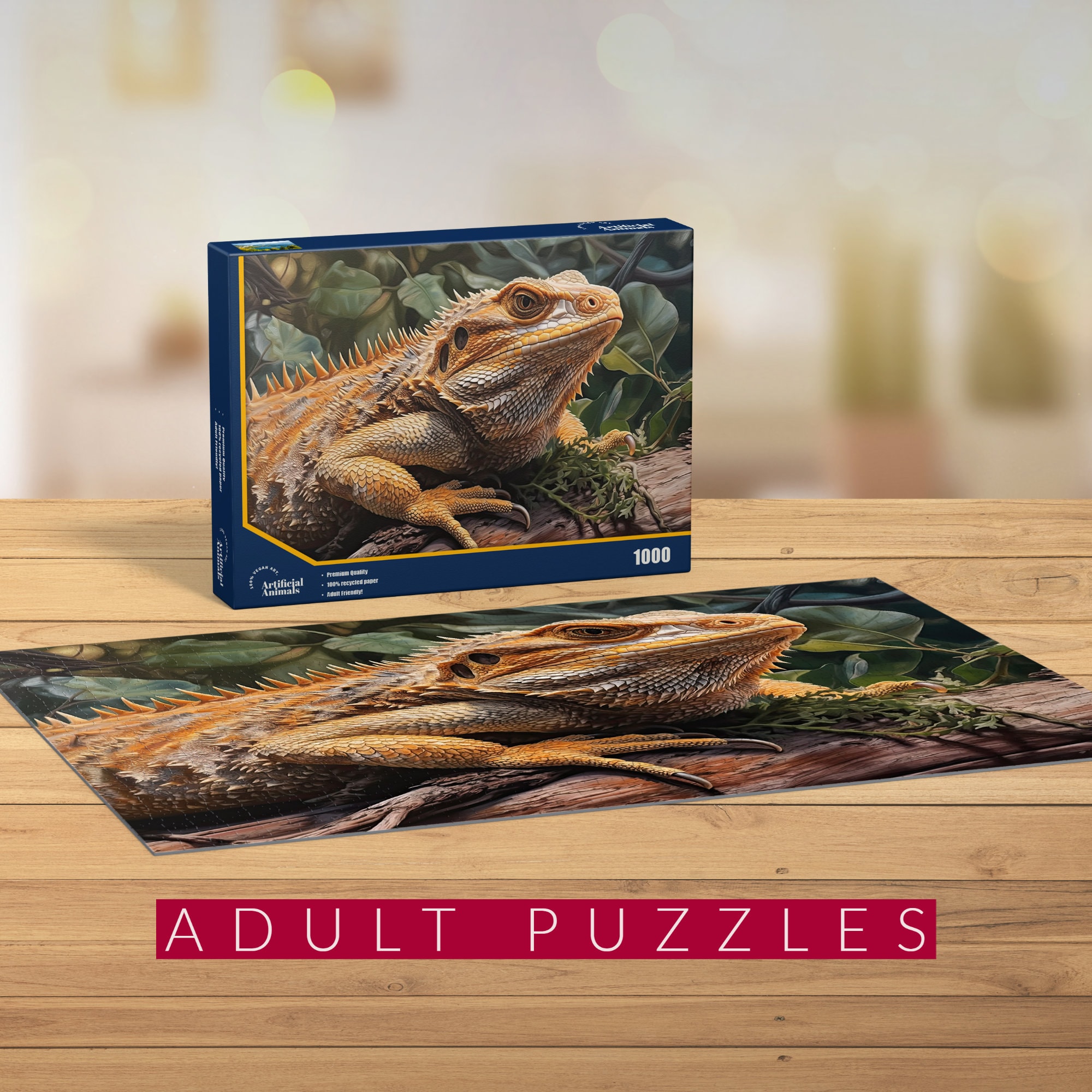 Bearded Dragon Jigsaw Puzzle, Lizards Art, Gifts for Bearded Dragon ...