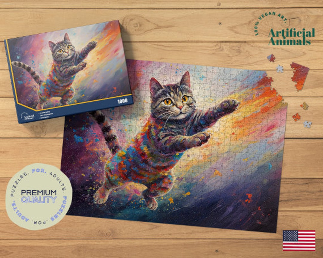Cat Puzzle, Jigsaw Puzzle, 1000 Piece Puzzle, Funny Cat Gift, Funny Cat ...