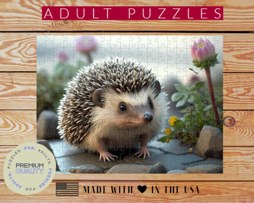 Hedgehog Jigsaw Puzzle Hedgehog Gift Ideas Nature Puzzles - Etsy