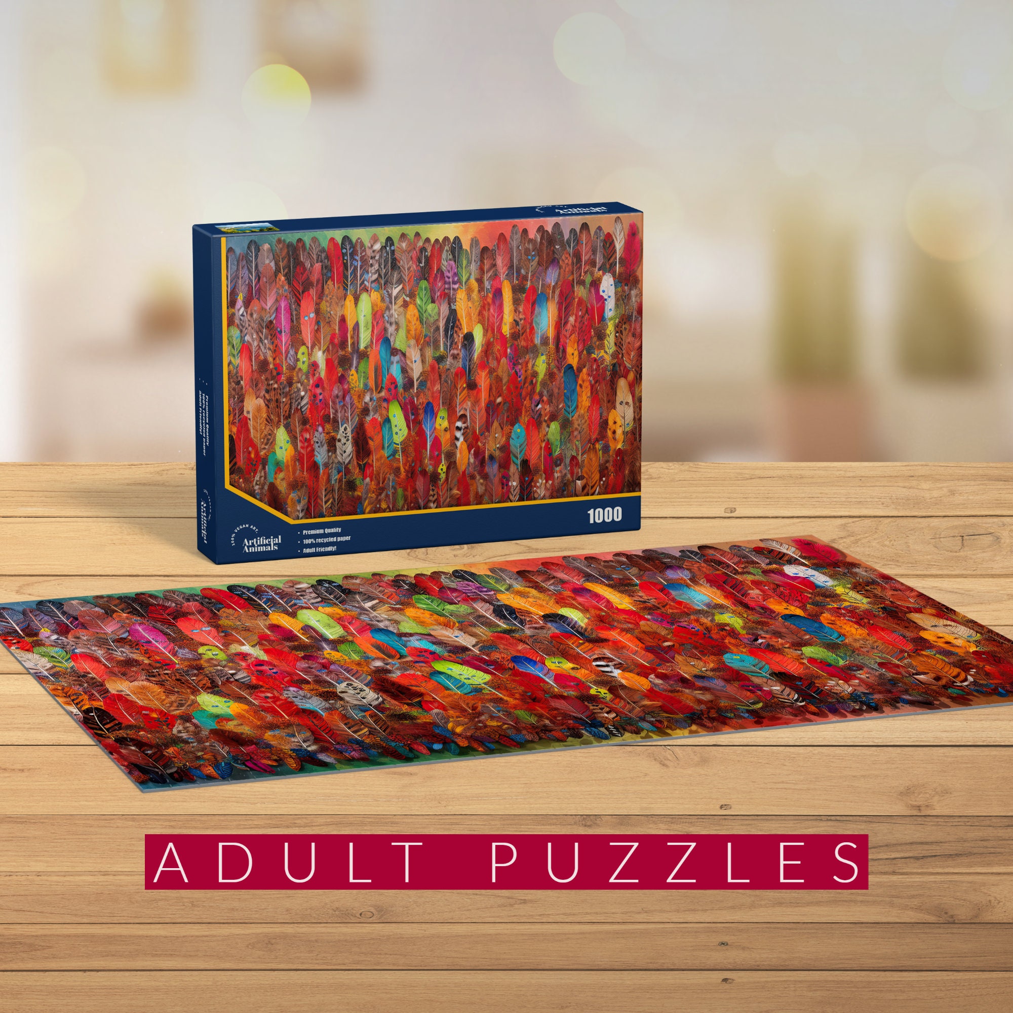 Impossible Puzzle Jigsaw Puzzle Puzzle for Adults Colorful Feathers ...