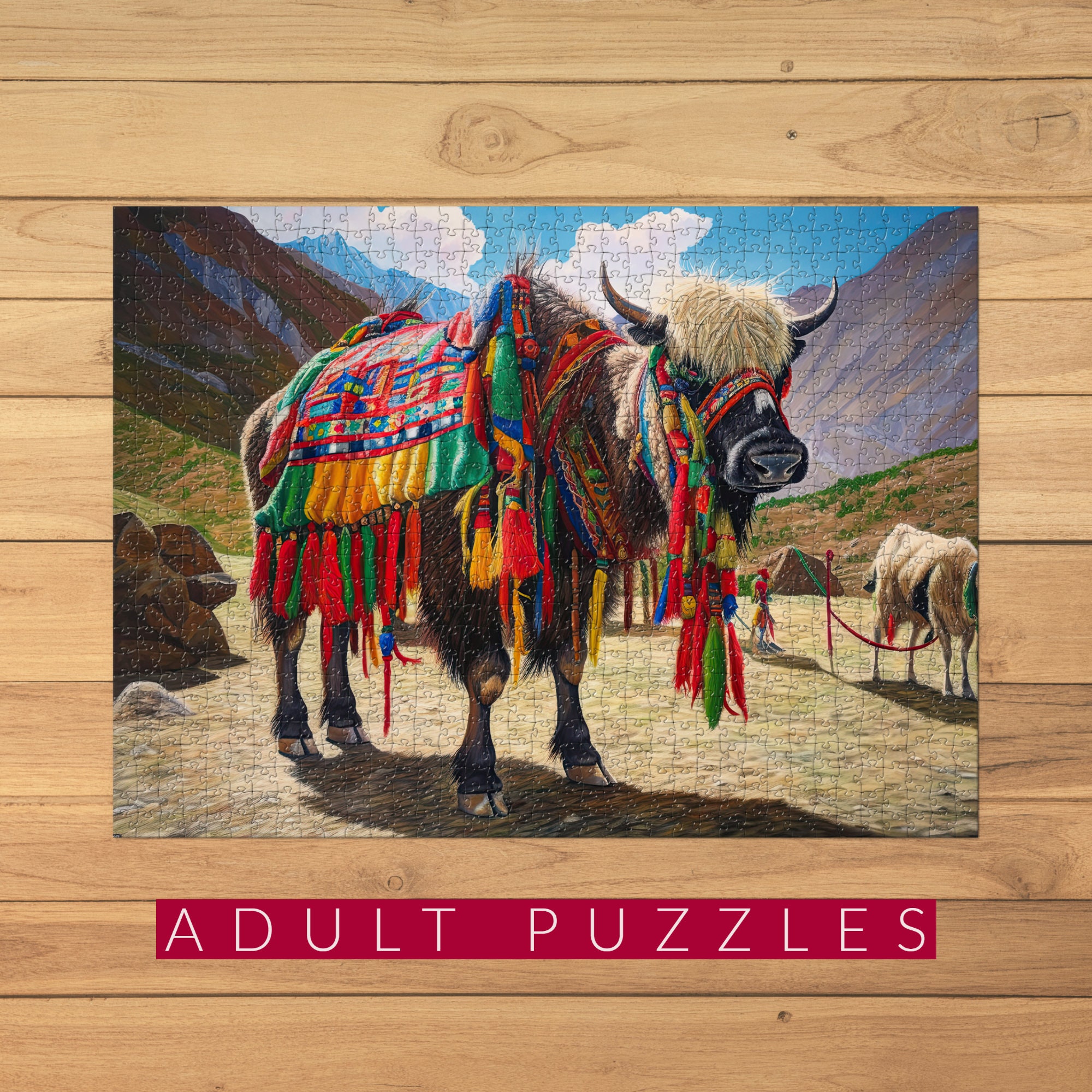 Tibetan Ox Jigsaw Puzzle Nature Art Eco Friendly Puzzle for Adults and ...