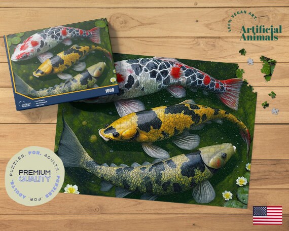 Koi Fish Puzzle, Wildlife Jigsaw Puzzle, Koi Pond, Marine Life Puzzle ...