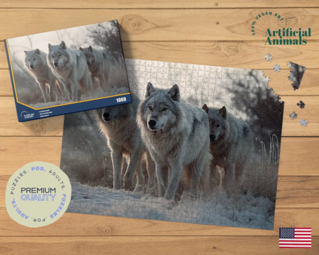 Wolf Jigsaw Puzzle, Wolf Art, Grey Wolf Puzzle, Wildlife Puzzle, Wolf ...