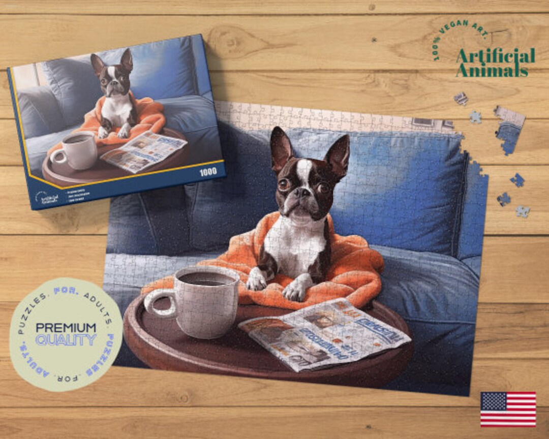 Boston Terrier Jigsaw Puzzle, Dog Puzzle, Boston Terrier Gift, Boston ...