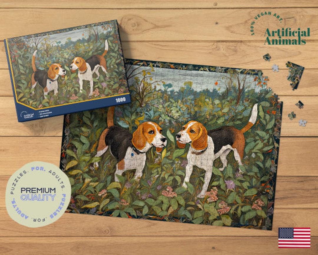 Original Beagle Jigsaw Puzzle, Beagle Art, Hunting Dog Artwork, 500 ...