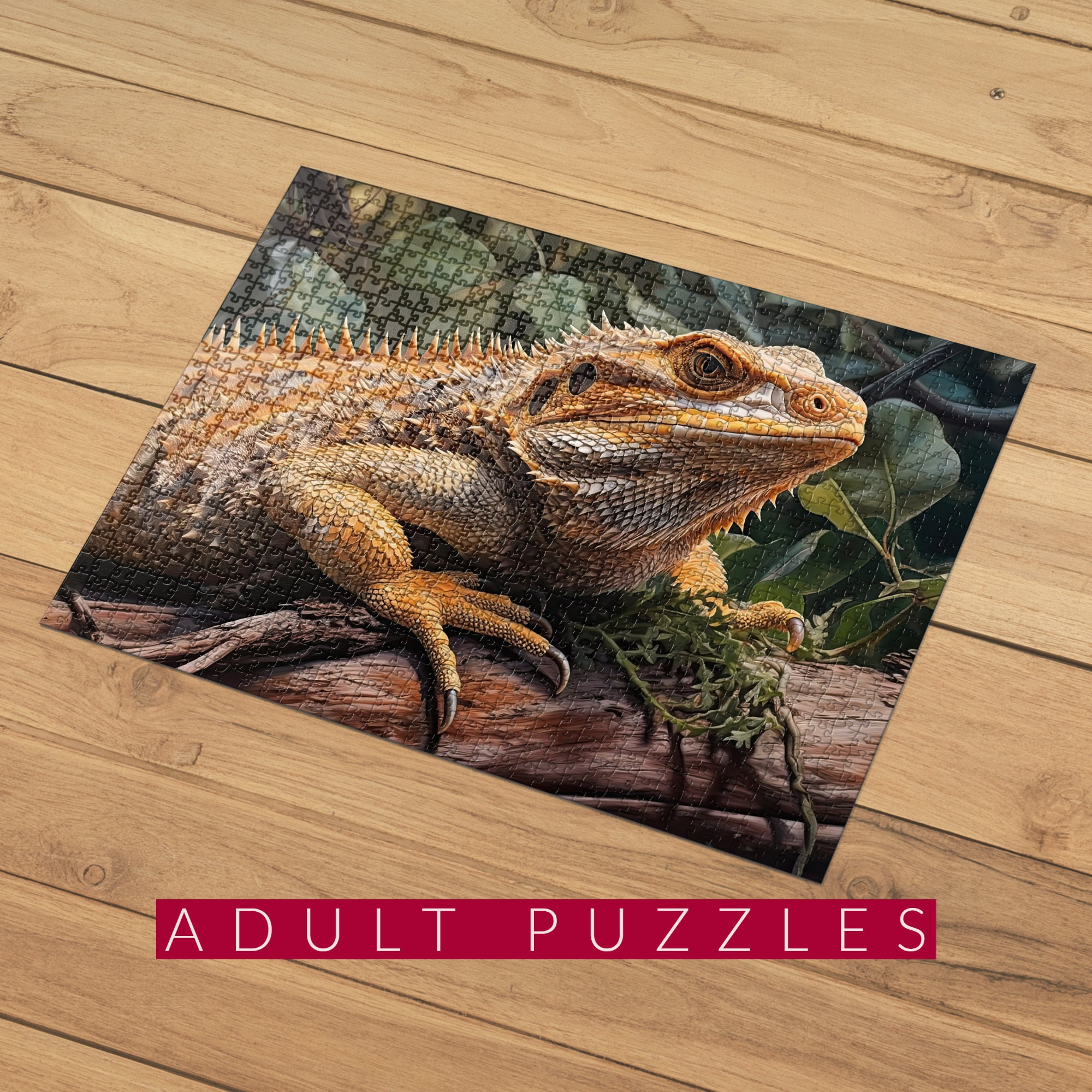 Bearded Dragon Jigsaw Puzzle, Lizards Art, Gifts for Bearded Dragon ...