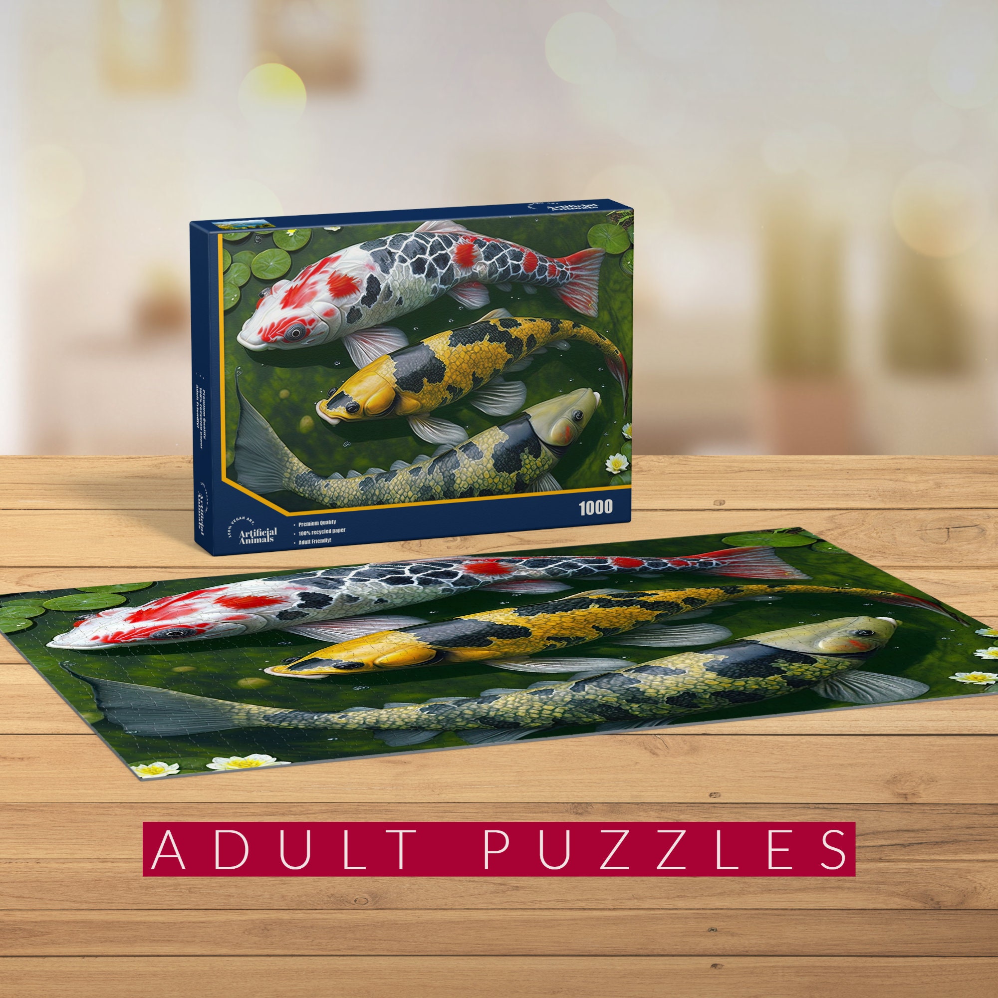 Koi Fish Puzzle Wildlife Jigsaw Puzzle Koi Pond Marine Life - Etsy