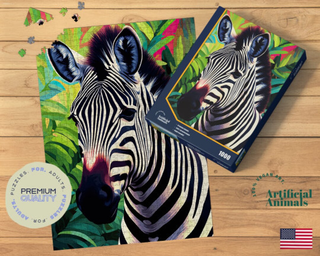 Zebra Jigsaw Puzzle, Puzzle for Adults, Adult Puzzle, Zebra Print ...