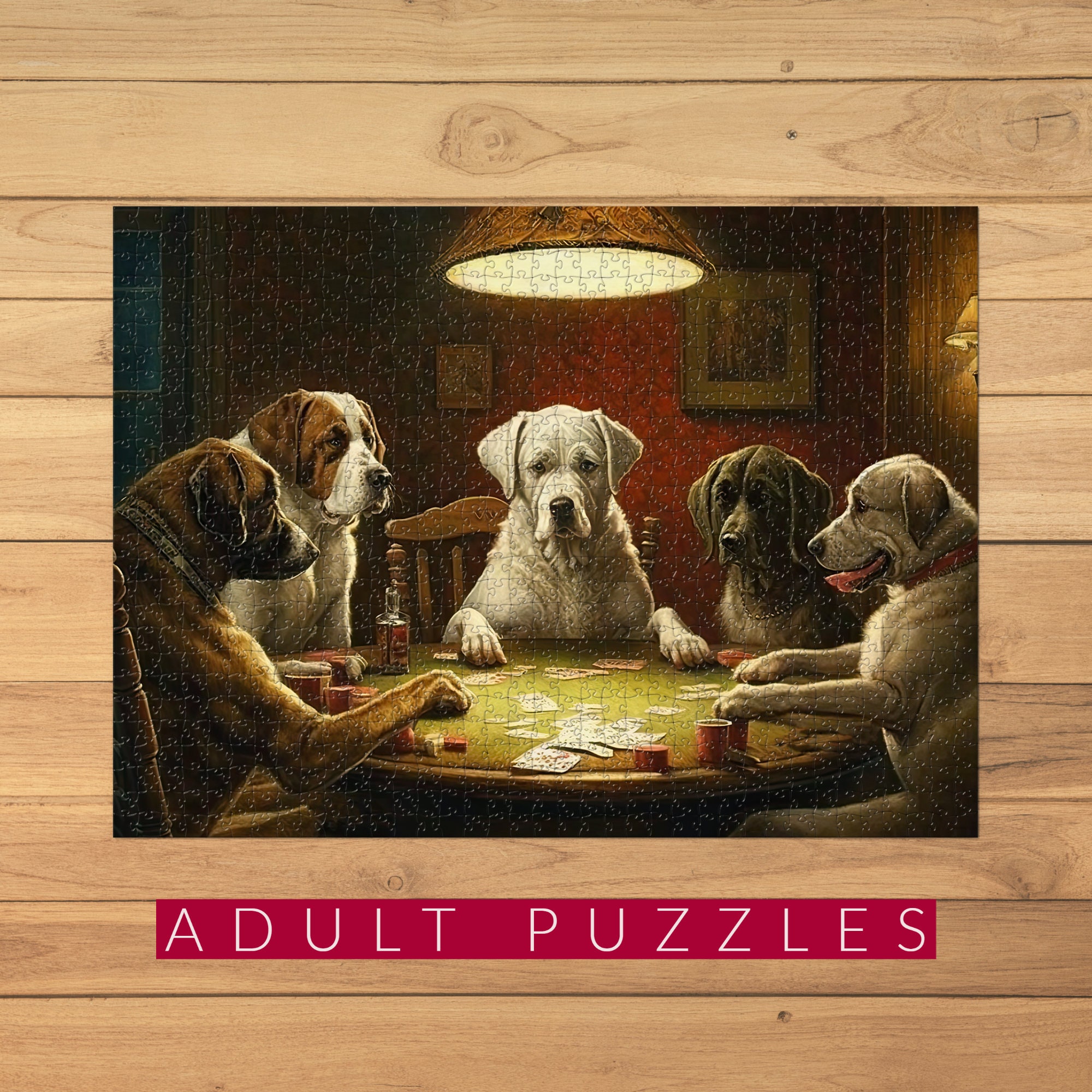 Dogs Playing Poker Jigsaw Puzzle, Unique Gifts for Dog Lovers Silly Dog ...
