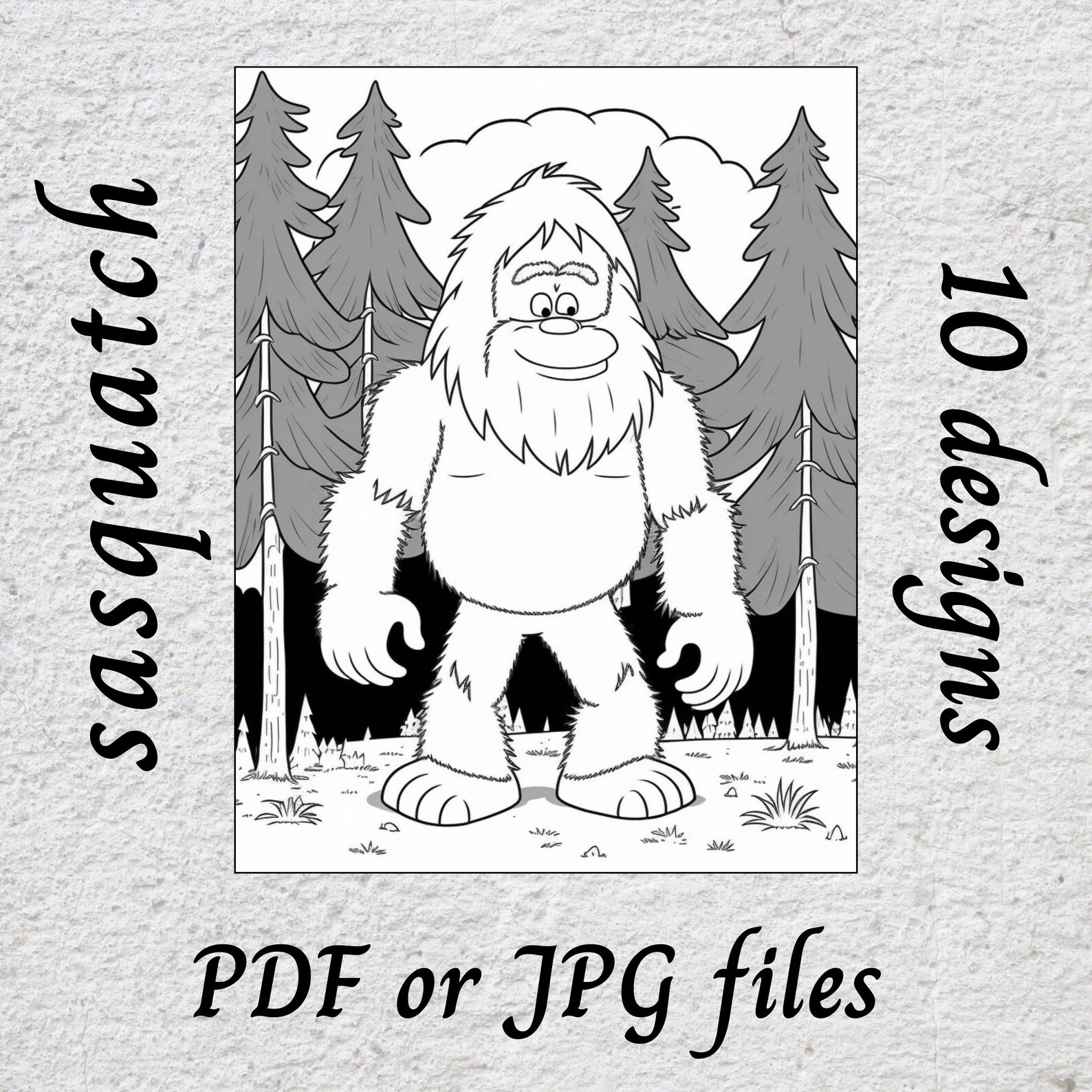 Bigfoot Coloring Pages for Kids | Digital Download | Coloring Sheets ...