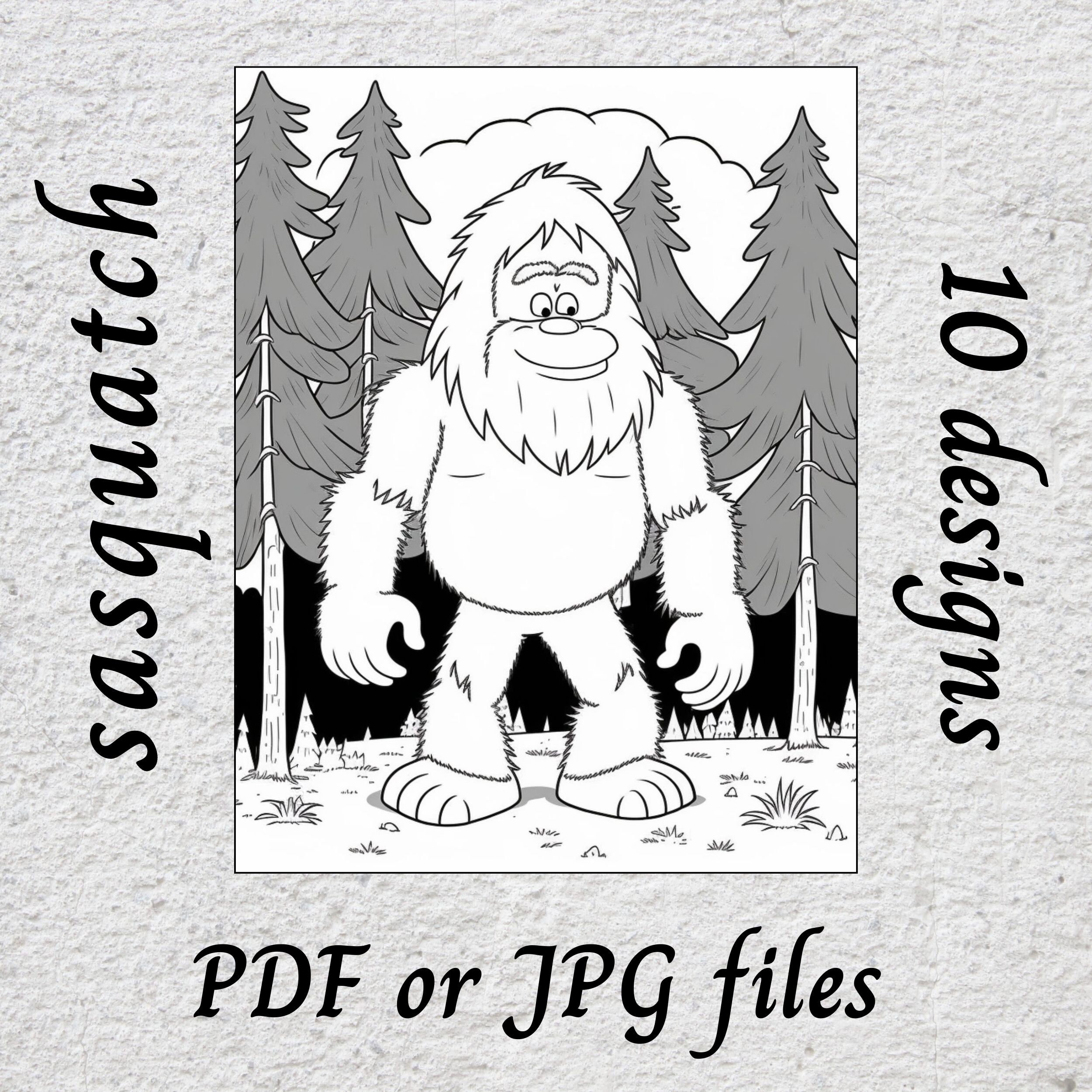 Bigfoot Coloring Pages for Kids | Digital Download | Coloring Sheets ...