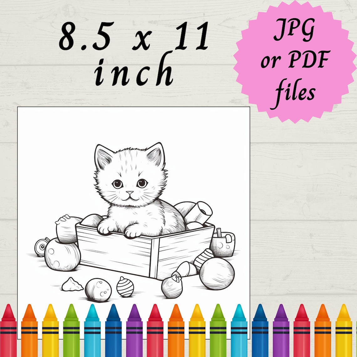 Coloring Pages for Kids | Digital Download | Cats and Kittens | Instant ...