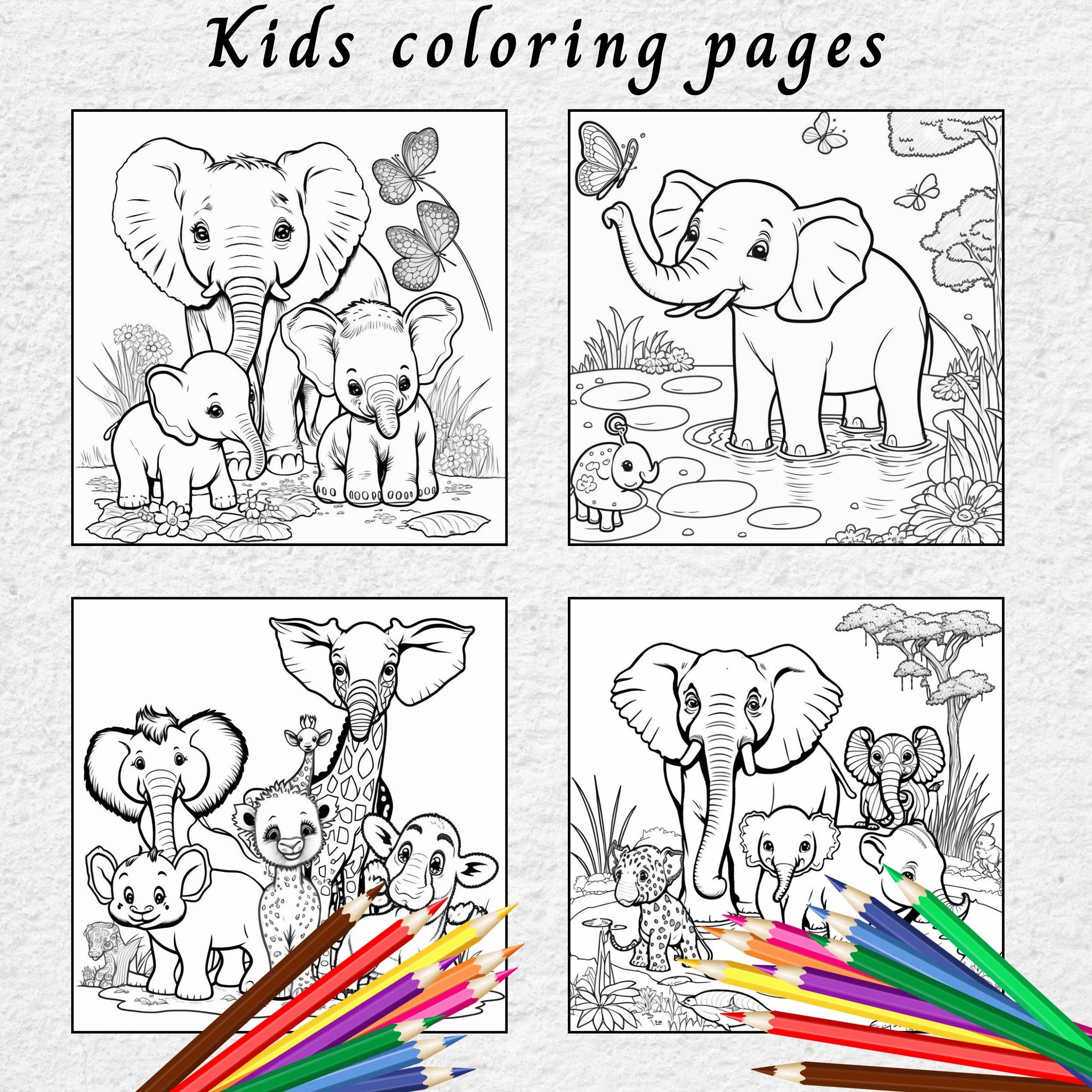 Animal Coloring Pages | Digital Download | Animals of Africa | Print at ...